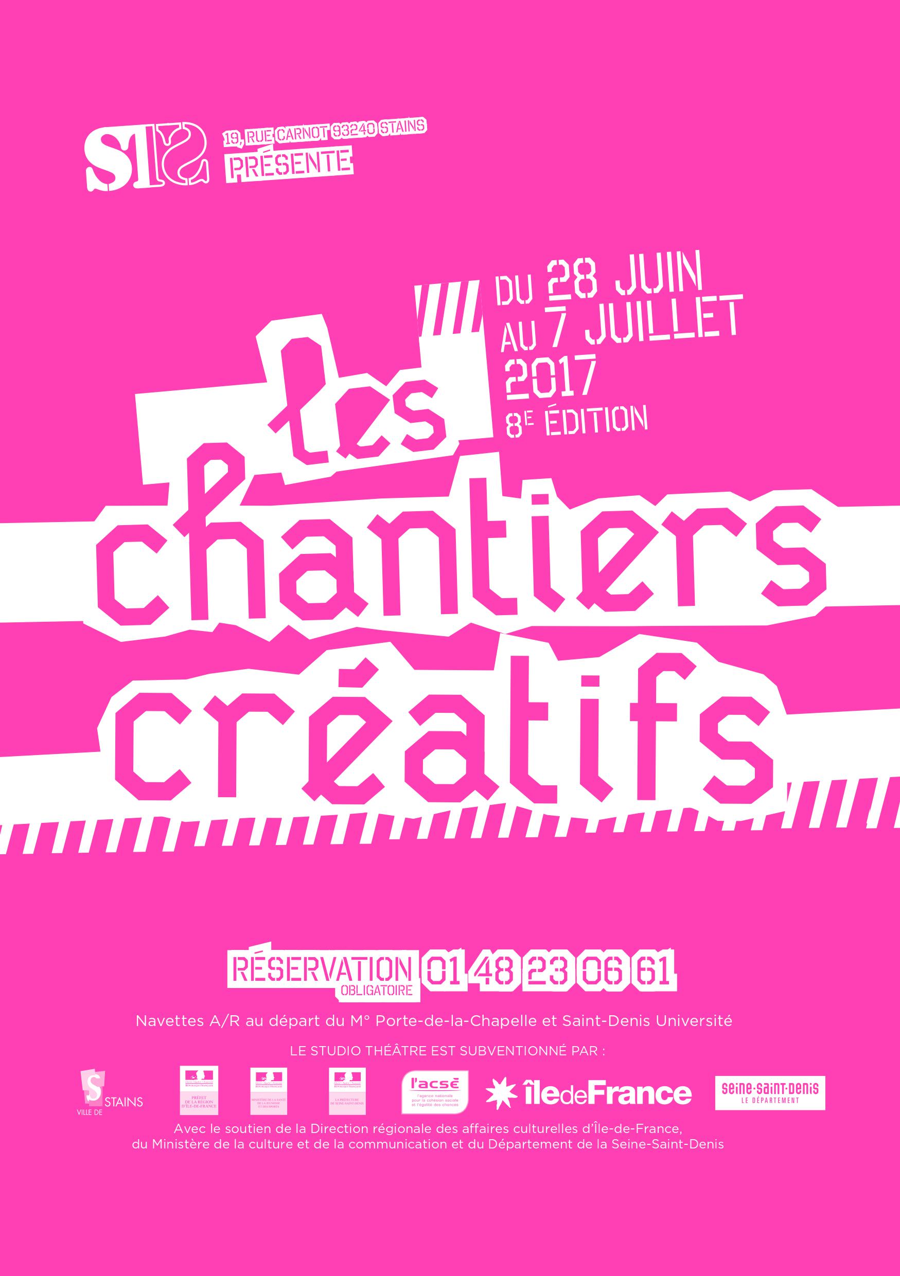 La 8ème édition des Chantiers Créatifs au STS - Studio Théâtre de Stains